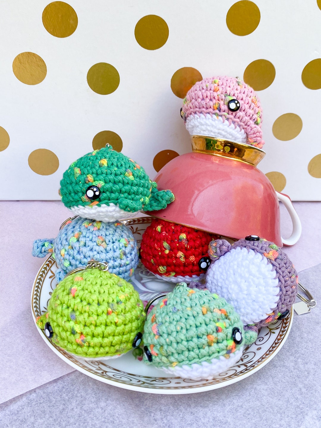 Crochet Barnacle Whale Keychain - Cute Eyes/white Belly - Amigurumi - Etsy