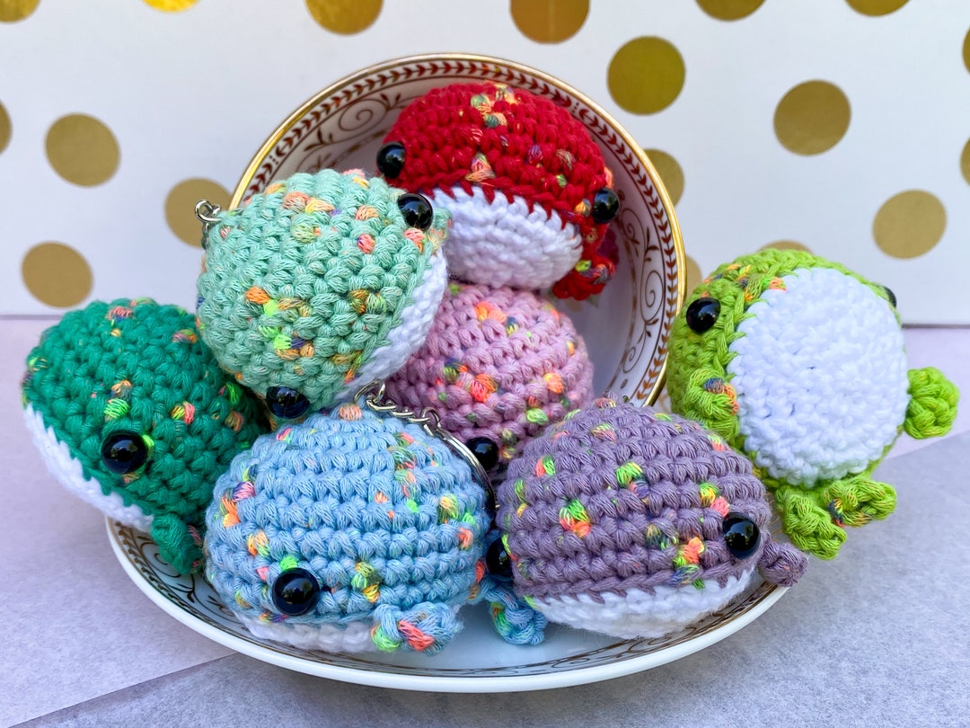 Crochet Barnacle Whale Keychain - Black Eyes/white Belly - Cute ...