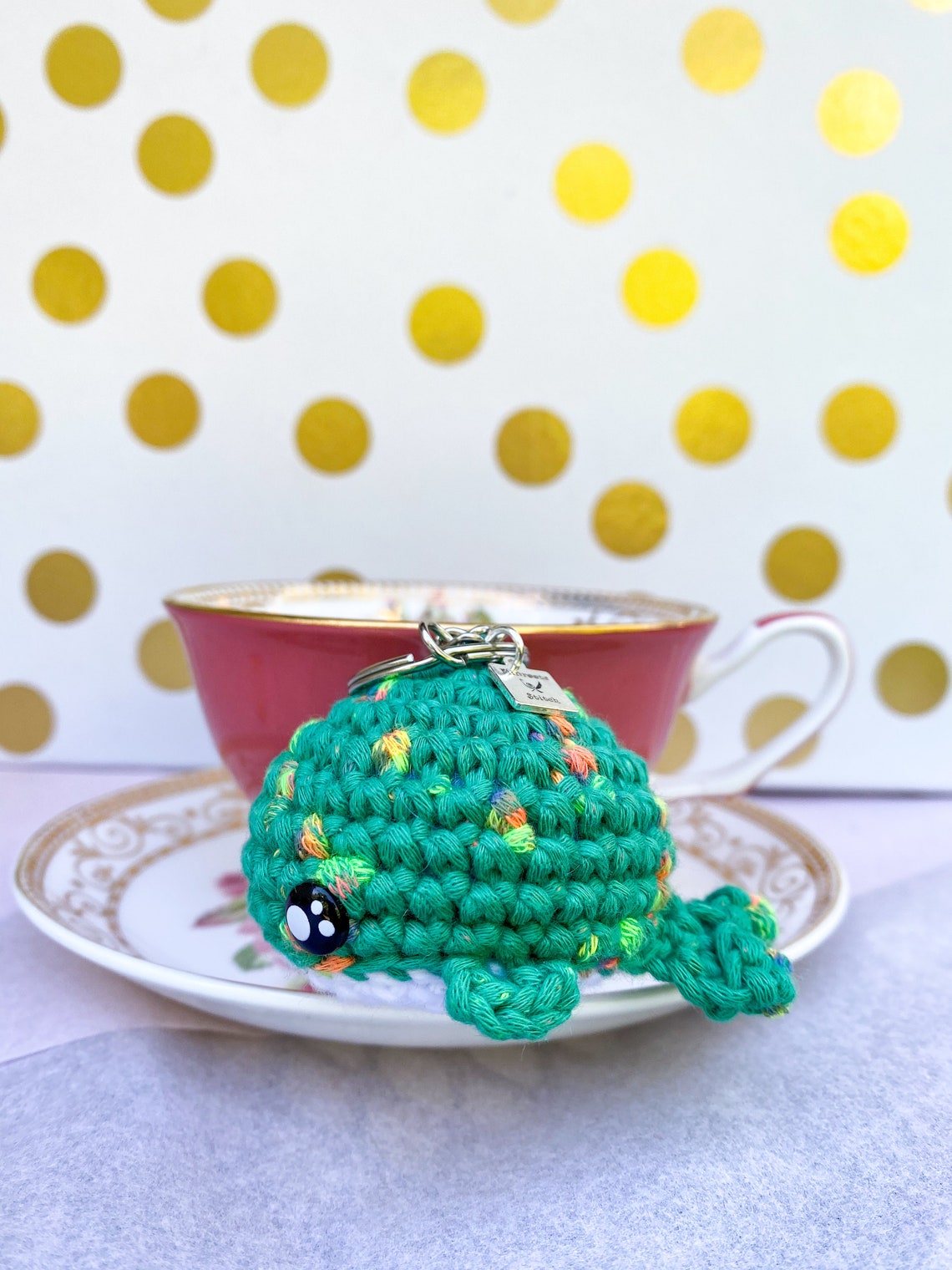 Crochet Barnacle Whale Keychain Cute Eyes/White Belly | Etsy