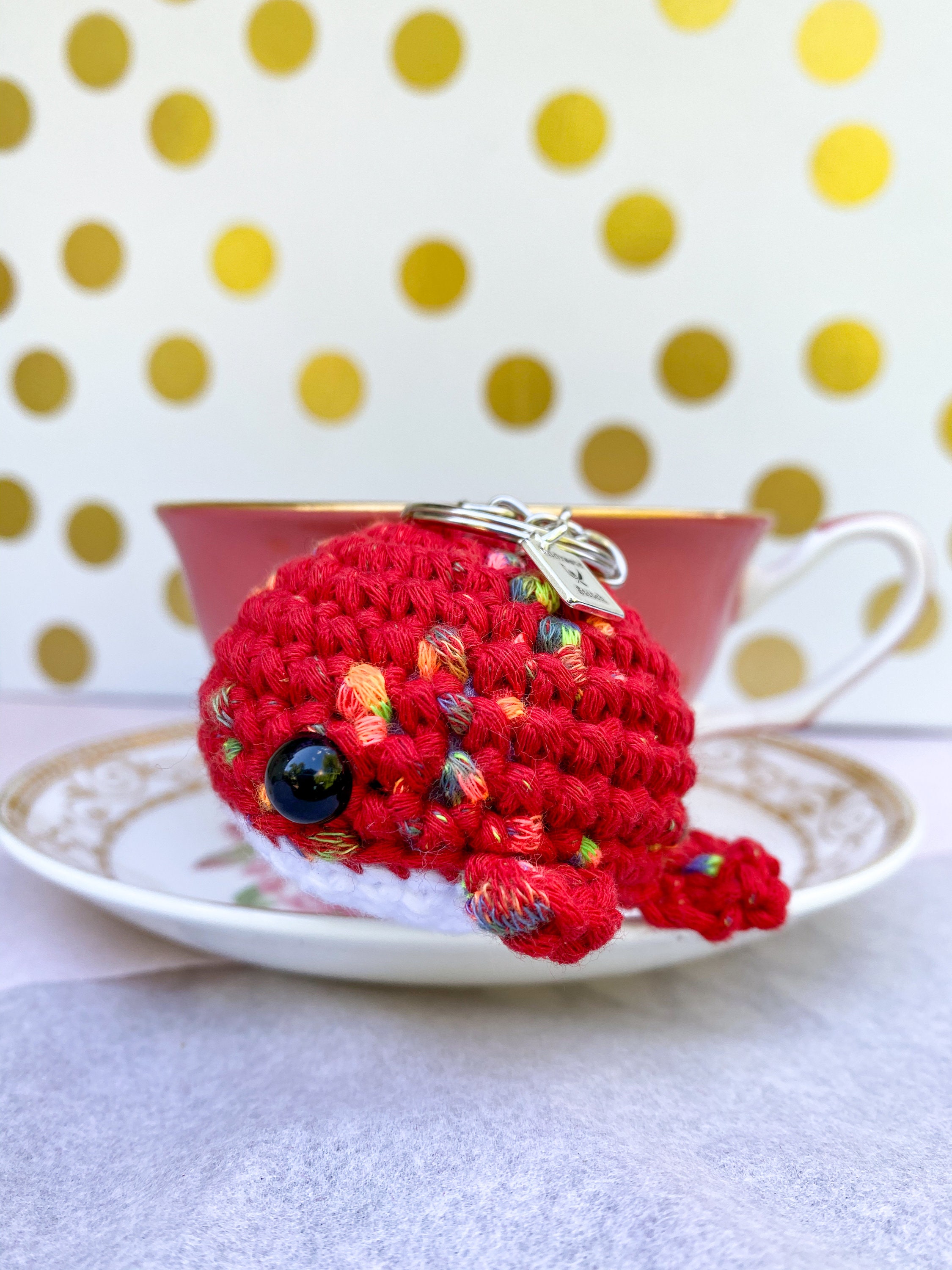 Crochet Barnacle Whale Keychain Black Eyes/White Belly | Etsy