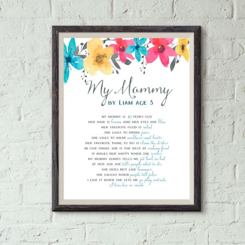 Watercolor All About My Mommy or Grandma Digital Print, Personalized ...