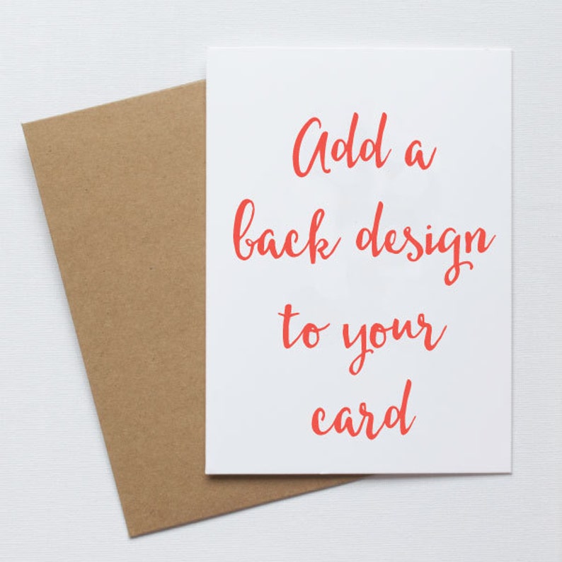 Back for Photo Card, Custom Add a Back to Your Card, Personalized Back ...