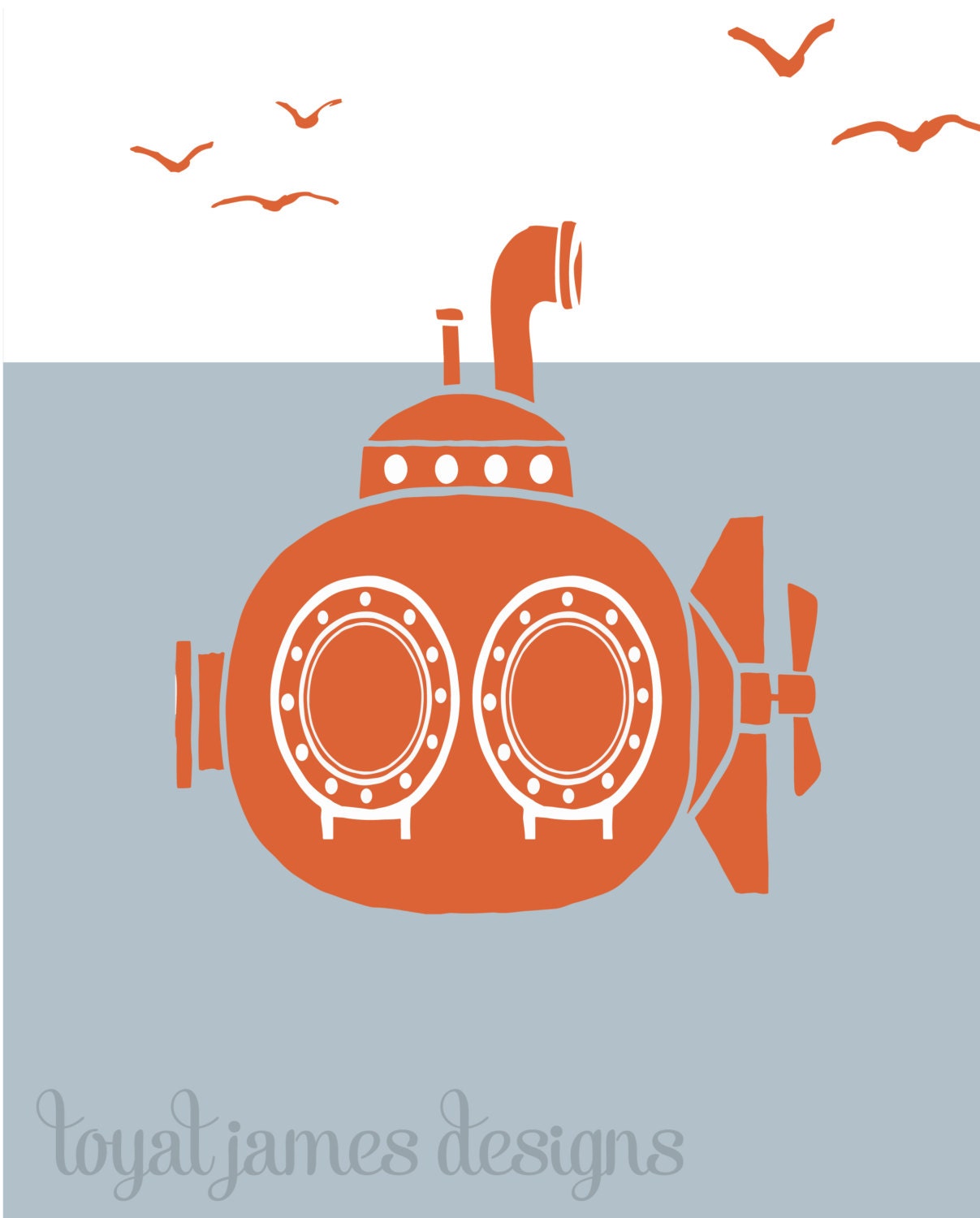 Submarine Nautical Wall Art, Nautical Nursery Decor, Baby Boy Decor ...