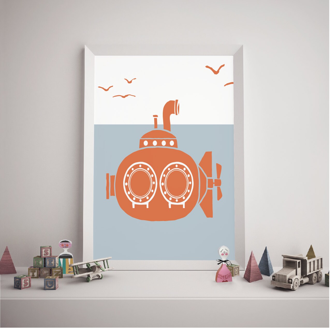 Submarine Nautical Wall Art, Nautical Nursery Decor, Baby Boy Decor ...