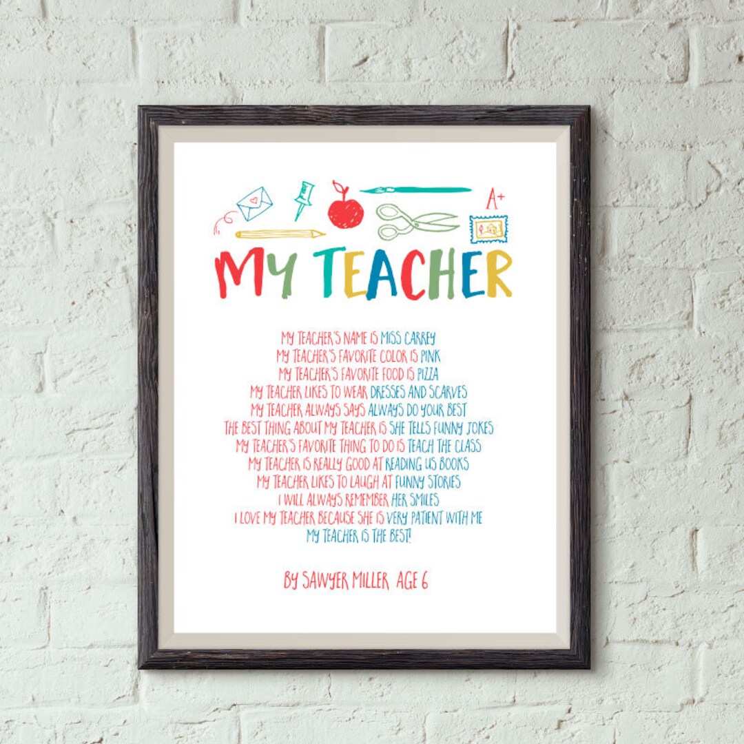 Teacher Appreciation Gift All About My Teacher Teacher Gift - Etsy