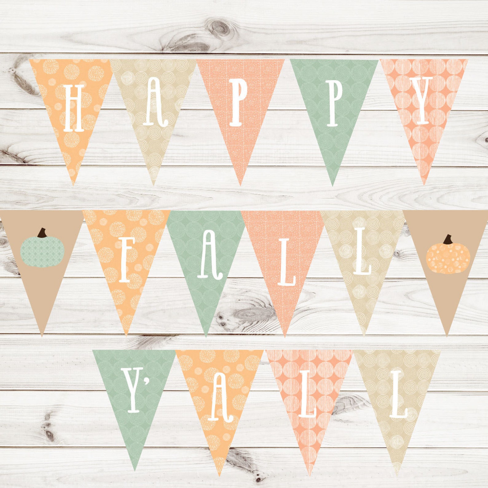Happy Fall Y'all Banner Digital Instant Download Fall - Etsy