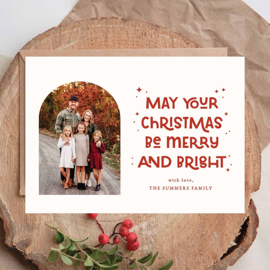 May Your Christmas Be Merry & Bright, Photo Christmas Card, Christmas ...