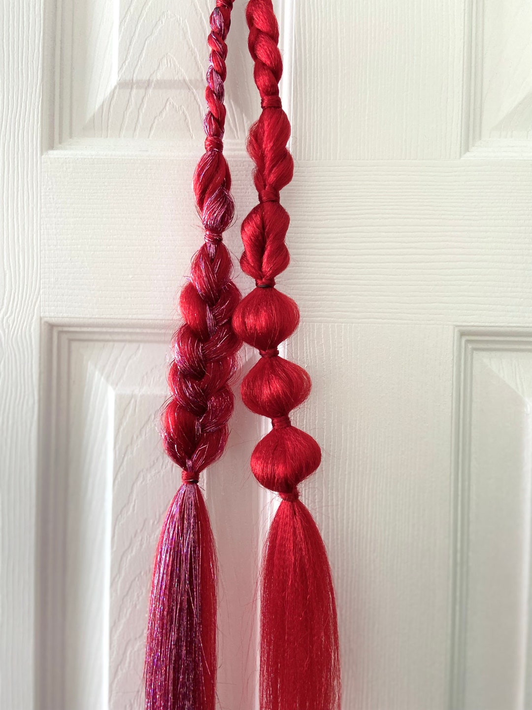 Red Braided Ponytail - Etsy