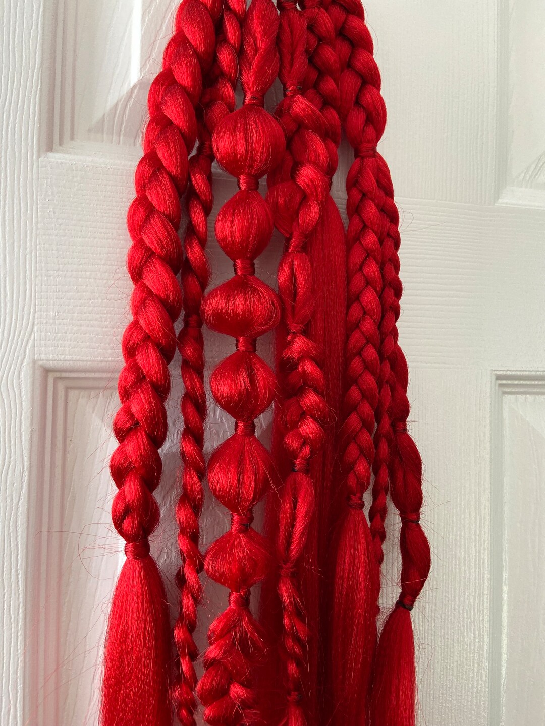 Red Braided Ponytail Extensions - Etsy