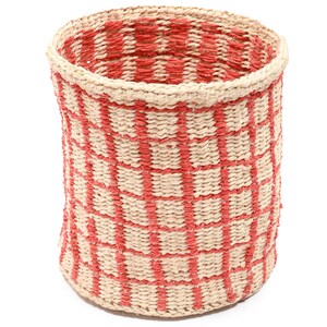 Red Check Woven Storage Basket - Etsy