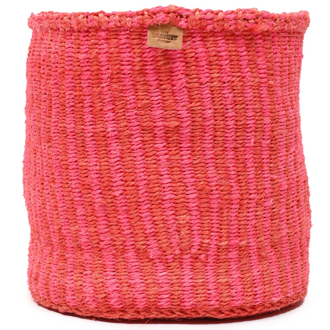 Red & Pink Pinstripe Woven Storage Basket - Etsy