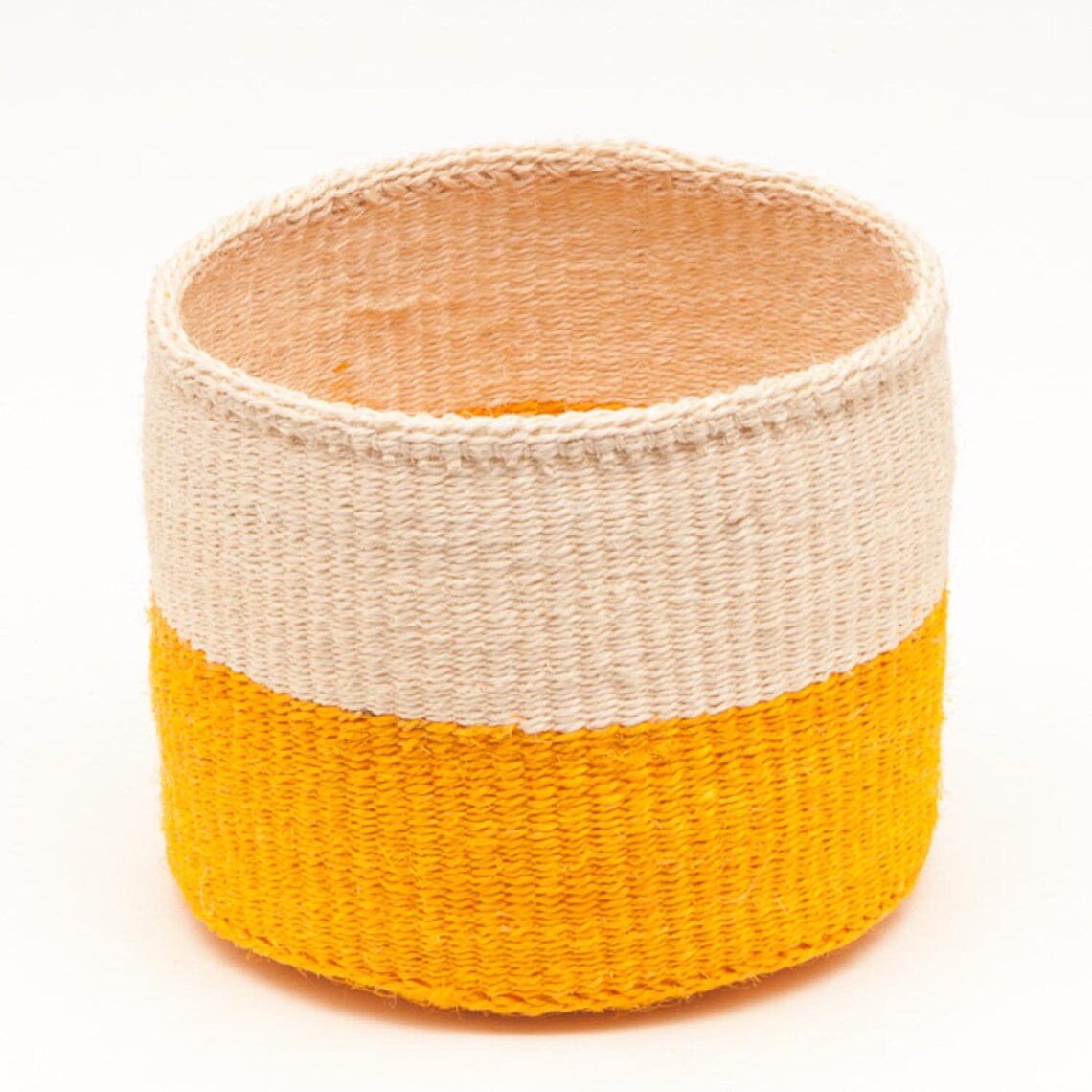 Orange Woven Storage Basket. Bold Sisal Basket for Boho Home Decor ...