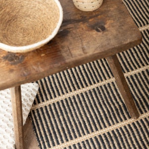 Large Black & Natural Woven Sisal Rug - Etsy