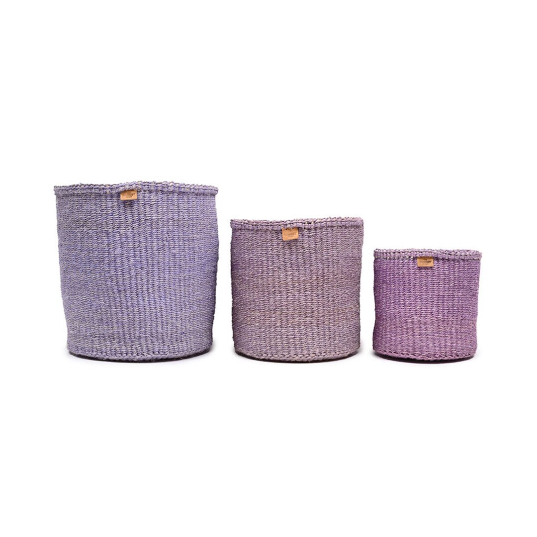Soft Lavender Woven Storage Basket - Etsy