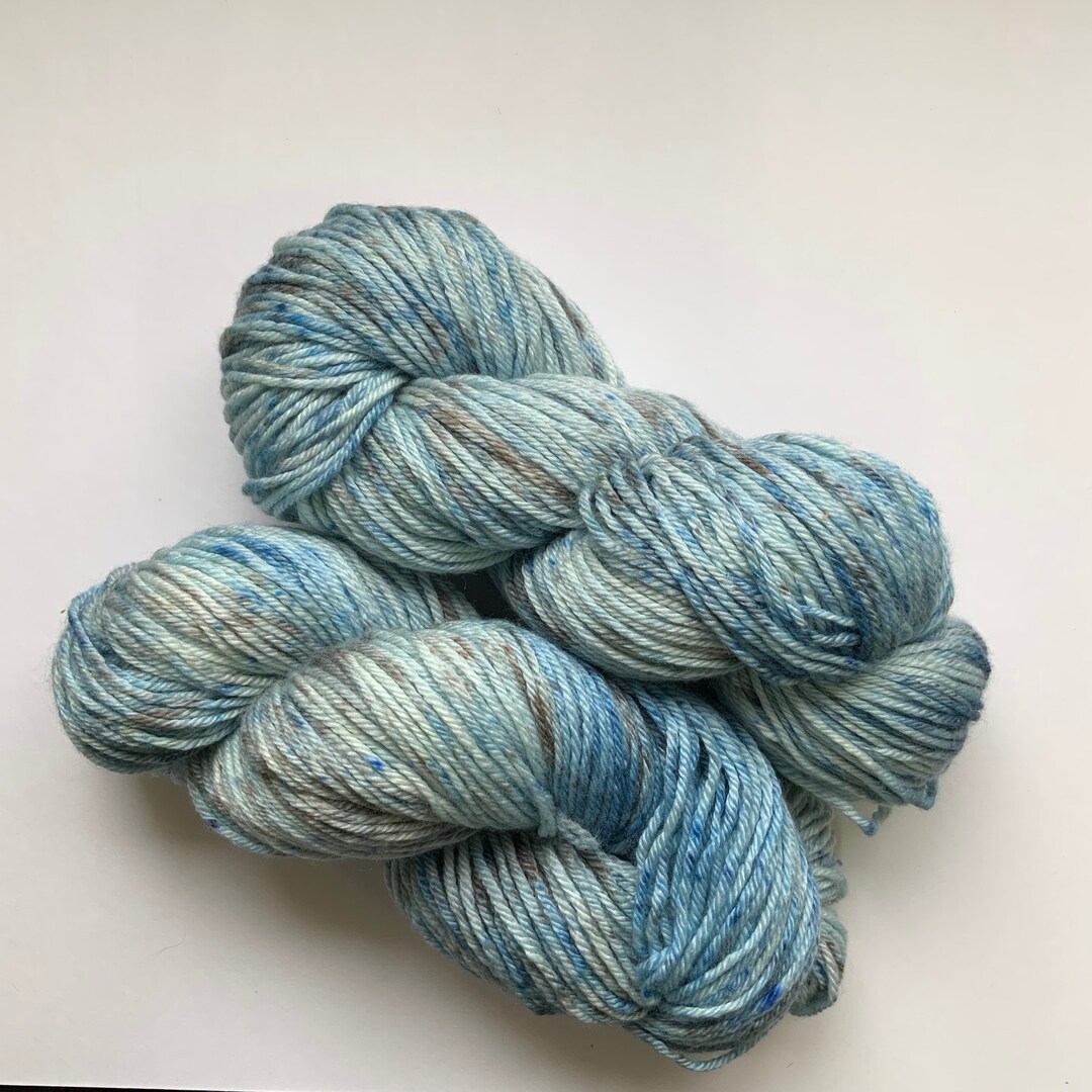 Merino Silk Yarn Blue and Gray DK Merino Yarn - Etsy