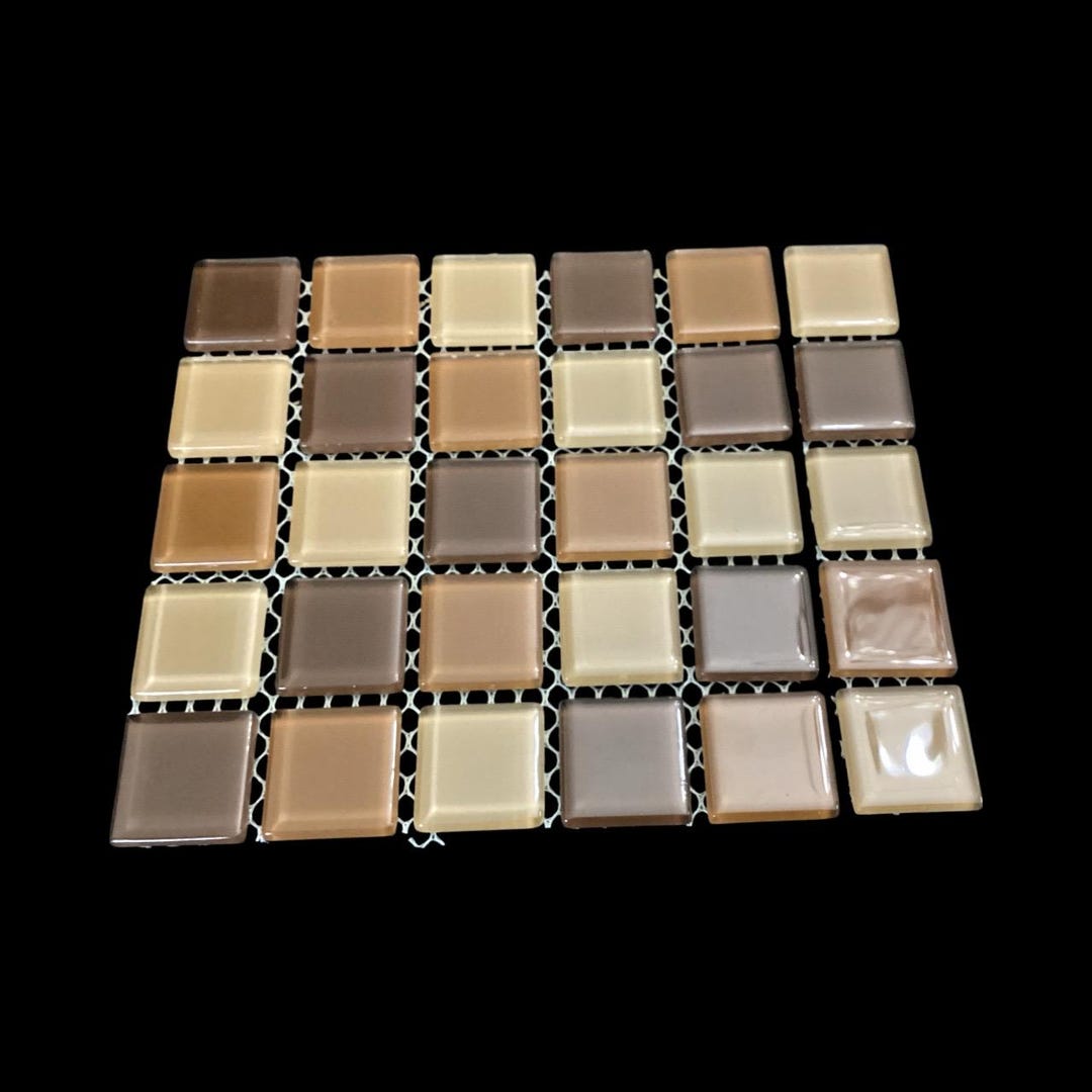Brown/beige/tan Glass Mosaic Tiles-crafting/design Projects - Etsy