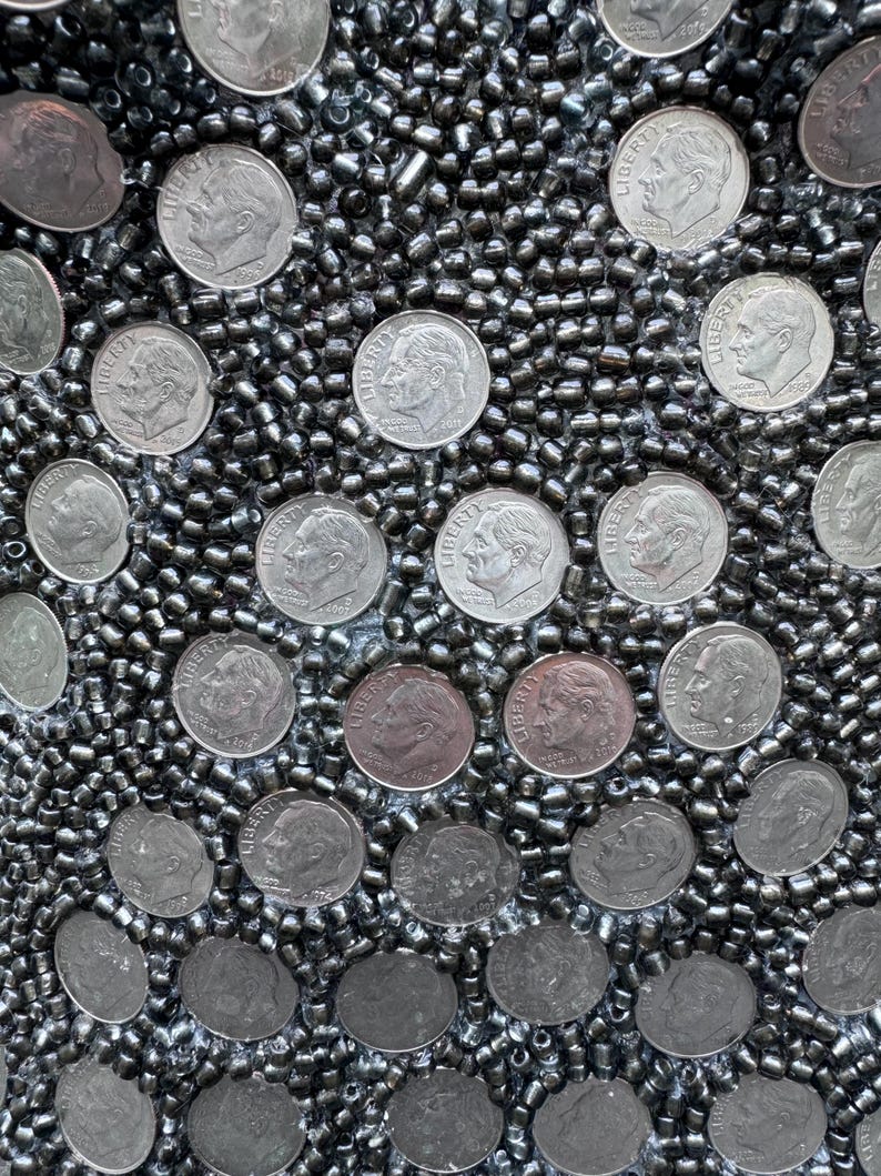 Change of Art – Coin & Bead Mosaic Mannequin Sculpture - Etsy