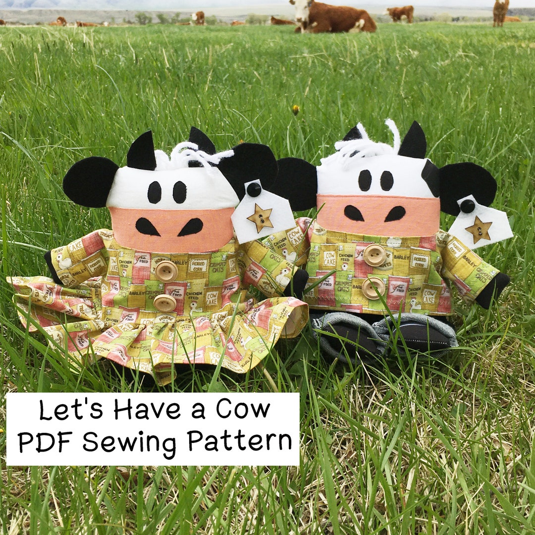 Cow Doll PDF Sewing Pattern - Digital Download to Print and Sew at Home ...