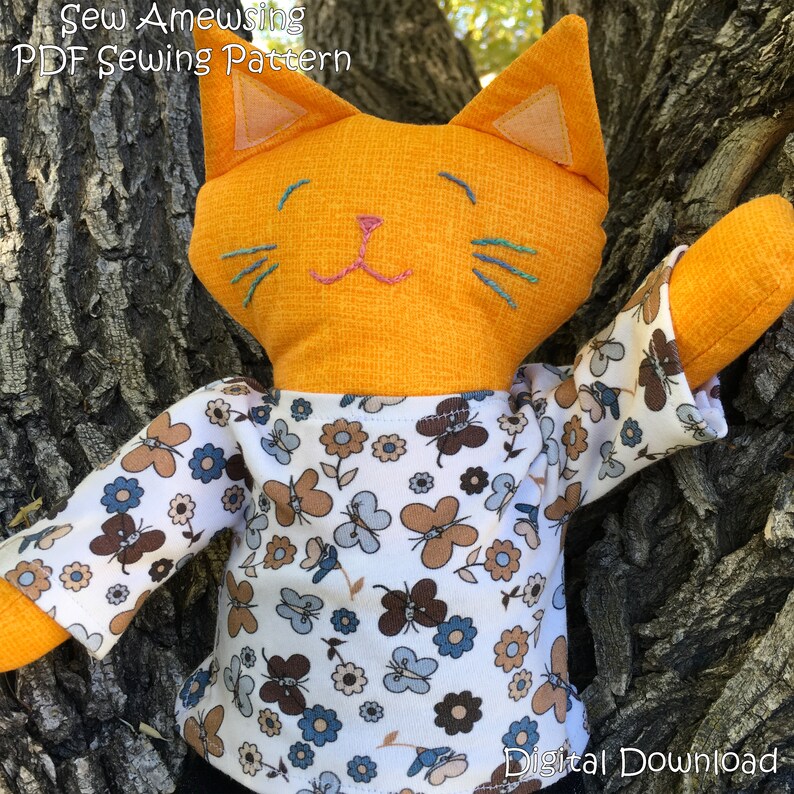 Kitty Cat Doll PDF Sewing Pattern - Digital Download to Print and Sew ...