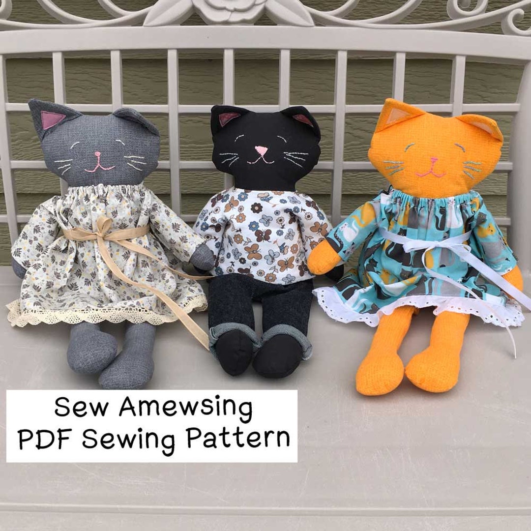 Kitty Cat Doll PDF Sewing Pattern - Digital Download to Print and Sew ...