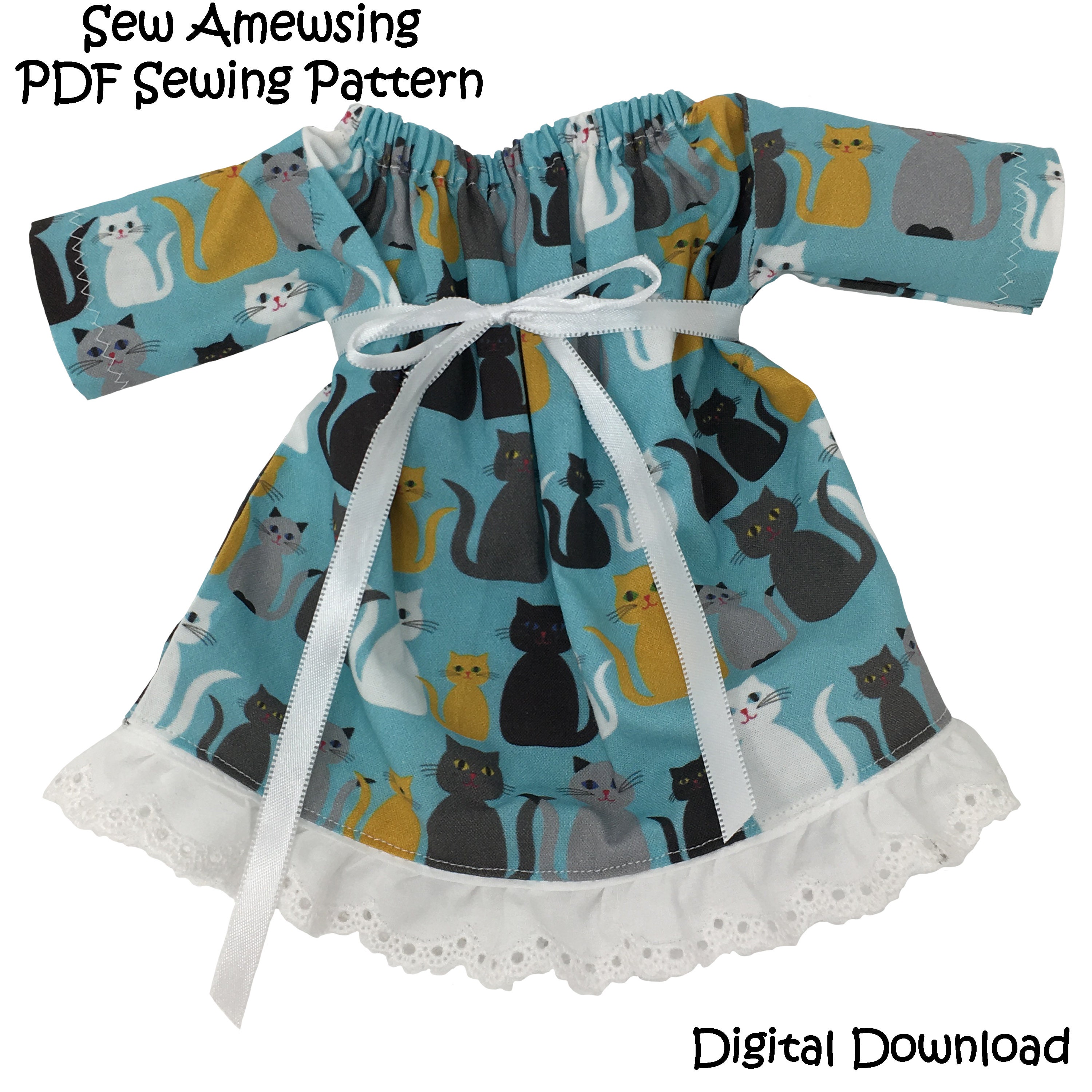 Kitty Cat Doll PDF Sewing Pattern - Digital Download to Print and Sew ...