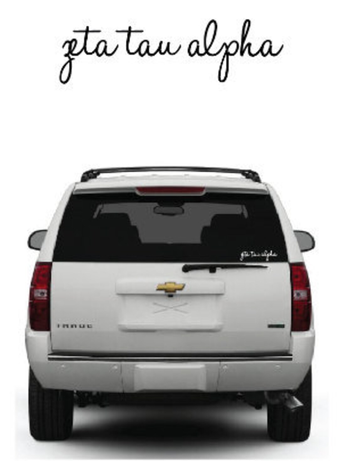 Zeta Tau Alpha // Zeta // Sorority Vinyl Car Window Decal (cursive ...