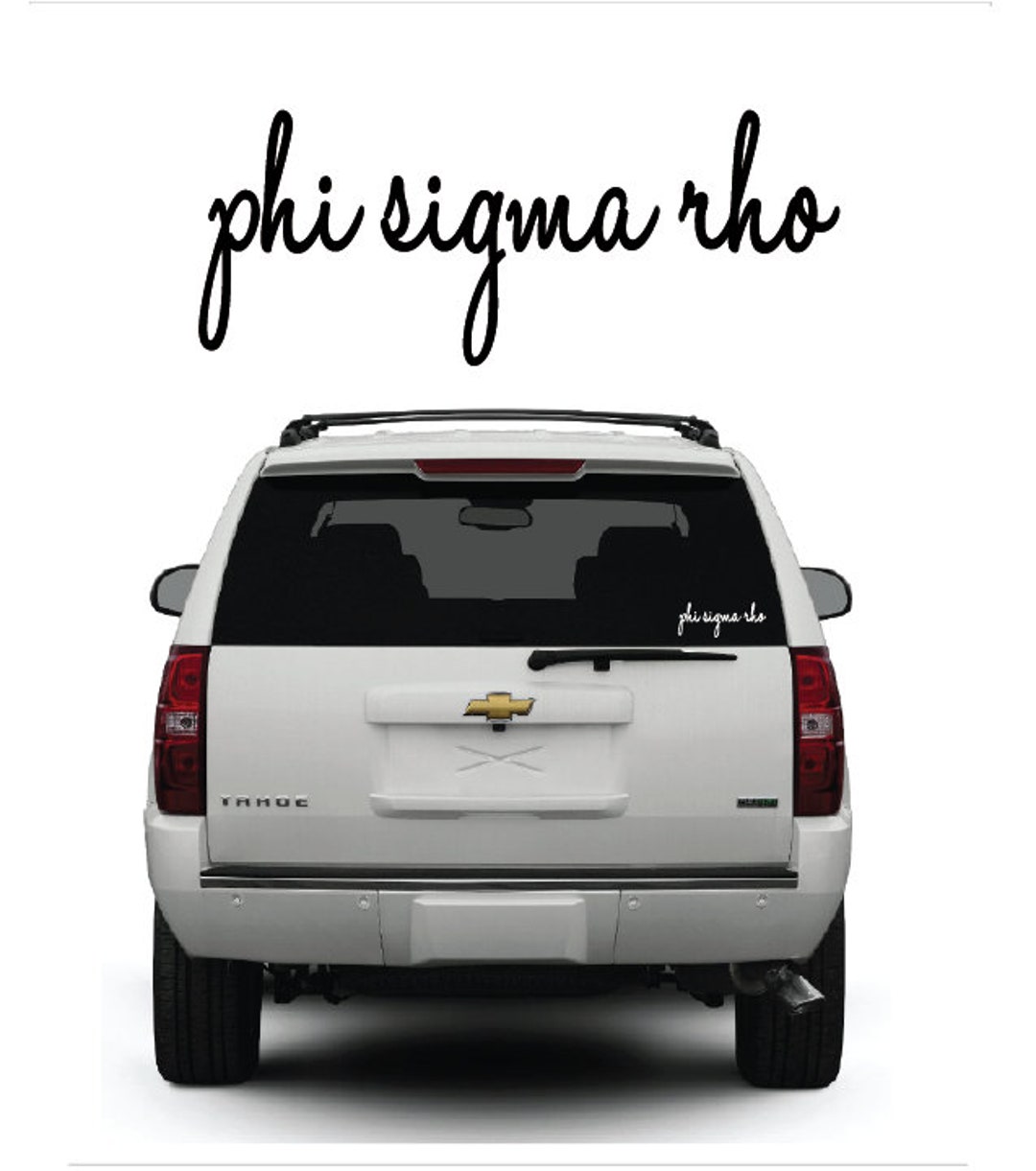 Phi Sigma Rho // Sorority Vinyl Car Window Decal cursive // Laptop ...