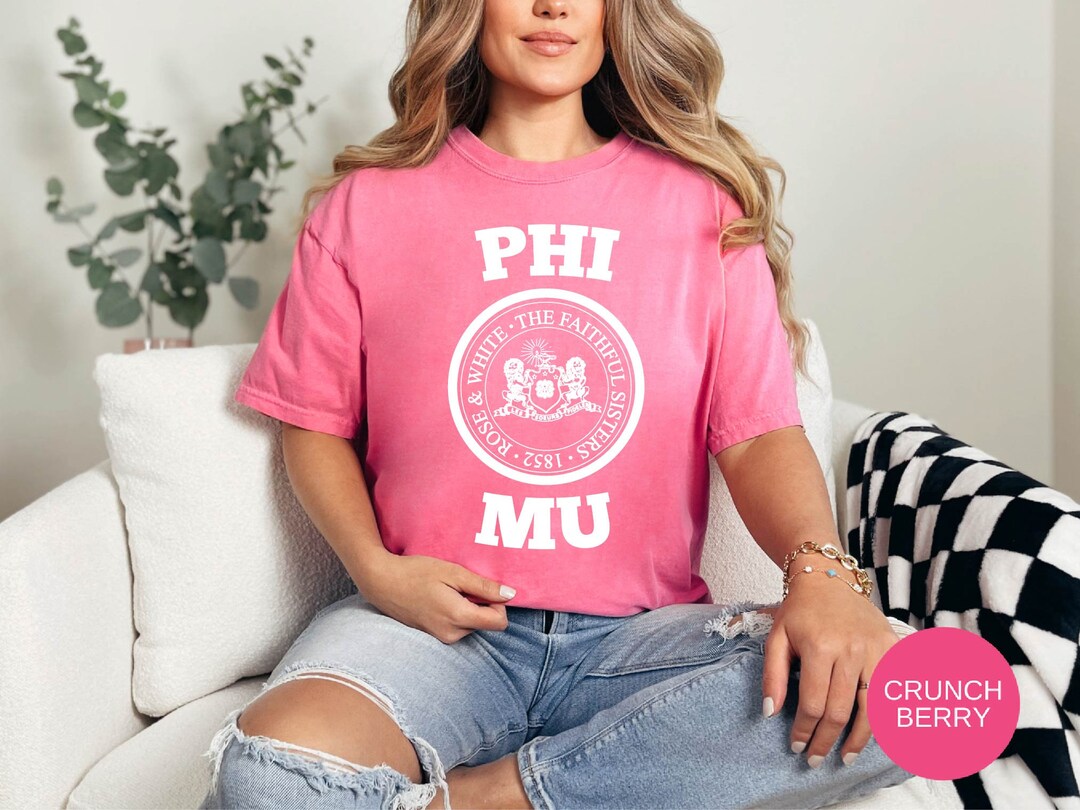 Phi Mu // Sorority Short Sleeve Comfort Color Tshirt (crest Tee ...
