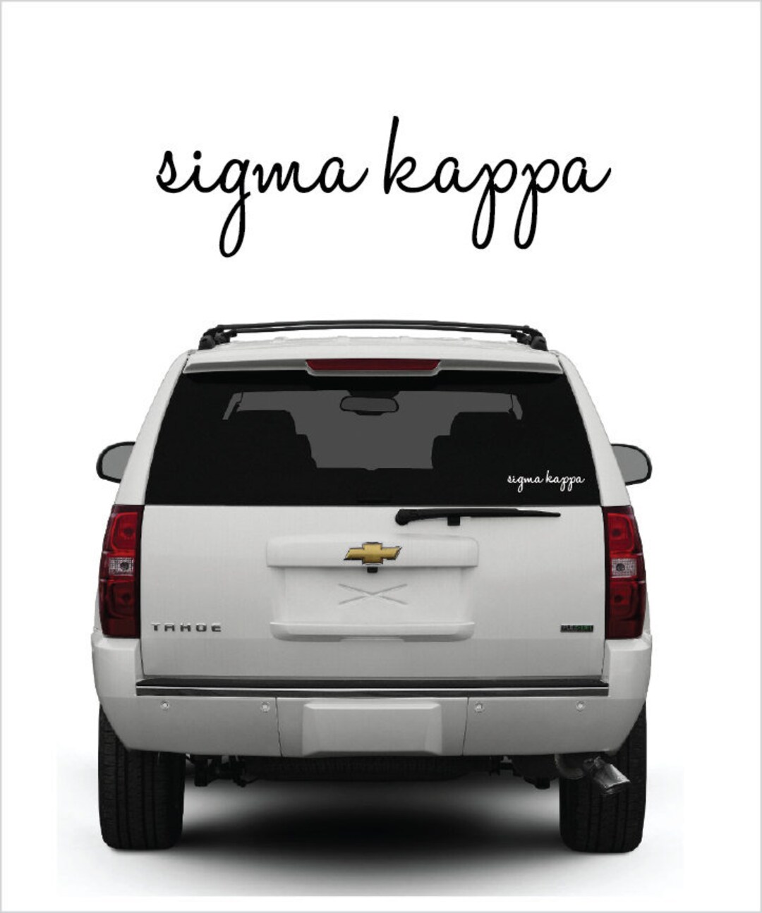 Sigma Kappa // Sig Kap // Sorority Vinyl Car Window Decal (cursive ...
