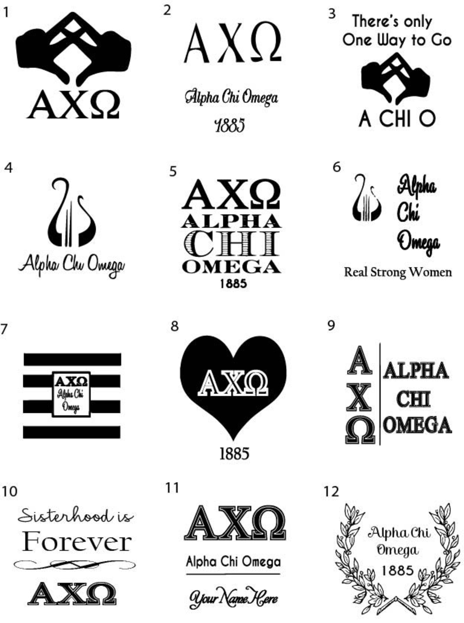 Alpha Chi Omega Sorority 9 Oz Hand Poured All Natural Soy Etsy