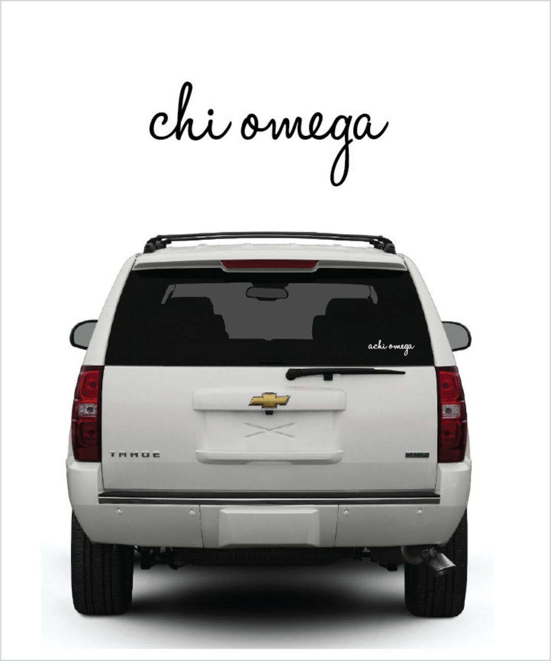 Chi Omega // Chi O // Sorority Vinyl Car Window Decal (cursive ...