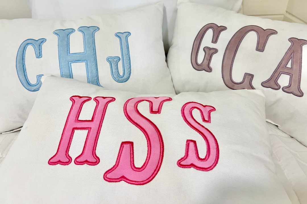 Personalized Applique Monogram Pillow, Custom Dorm Pillow, Dorm Decor ...