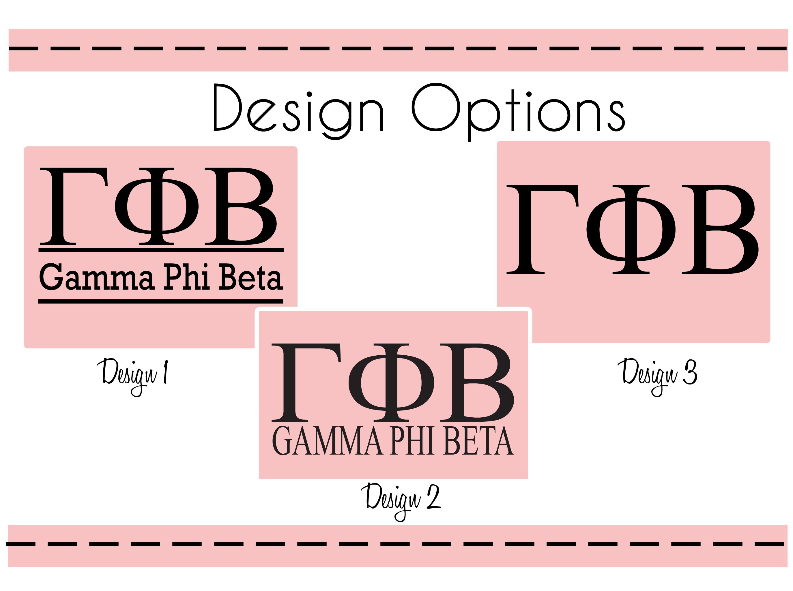 Gamma Phi Beta Letter Designs
