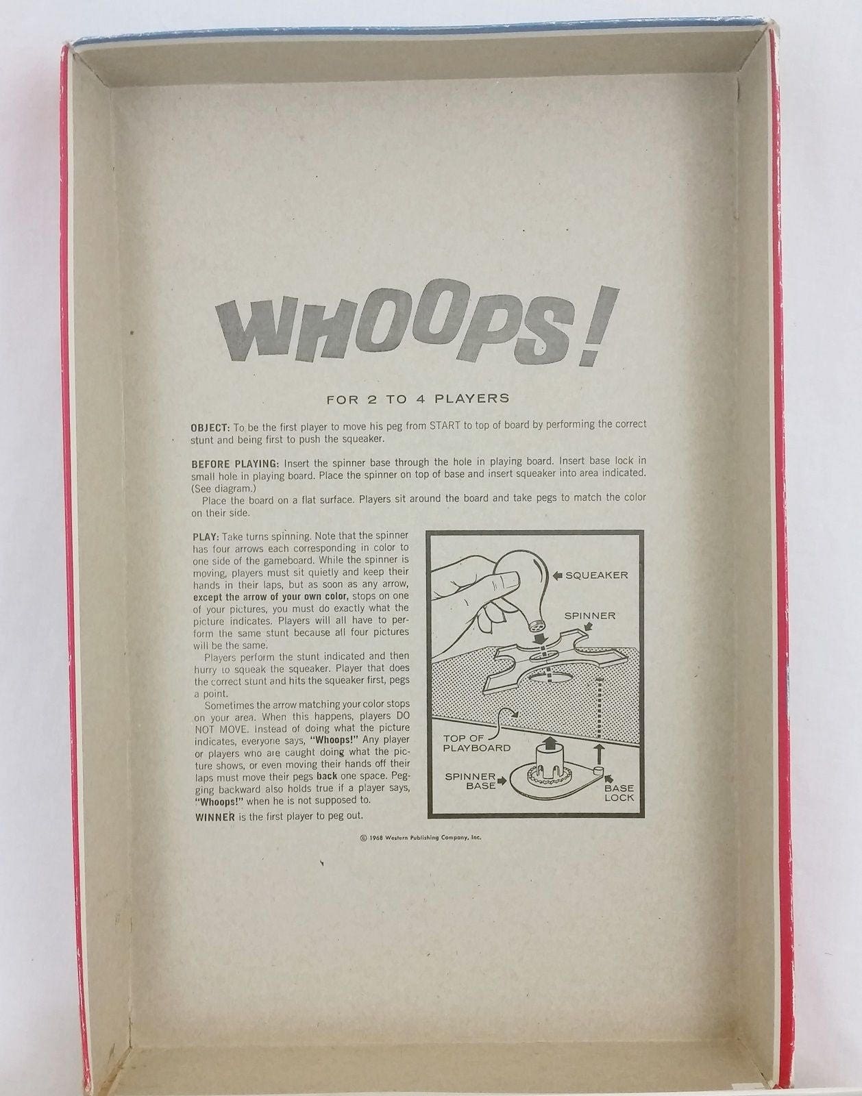 Vtg 1968 WHOOPS Game by Whitman Action Stunt Children's - Etsy