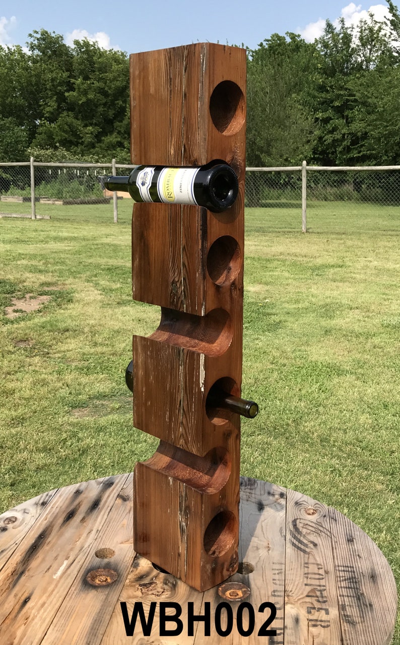 Reclaimed Redwood Wine Bottle Holder - Ready to Ship! - Etsy