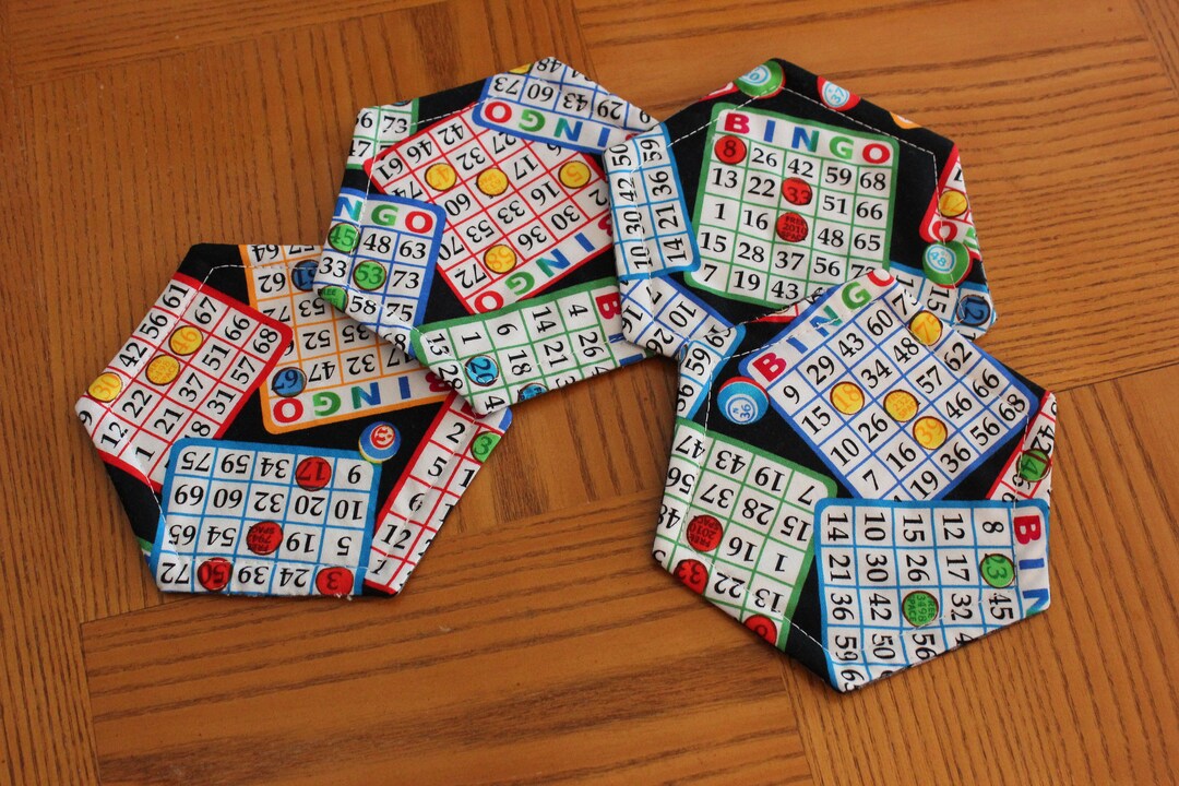 Quilted Coaster, Bingo Coasters, Coaster Set of 4 - Etsy