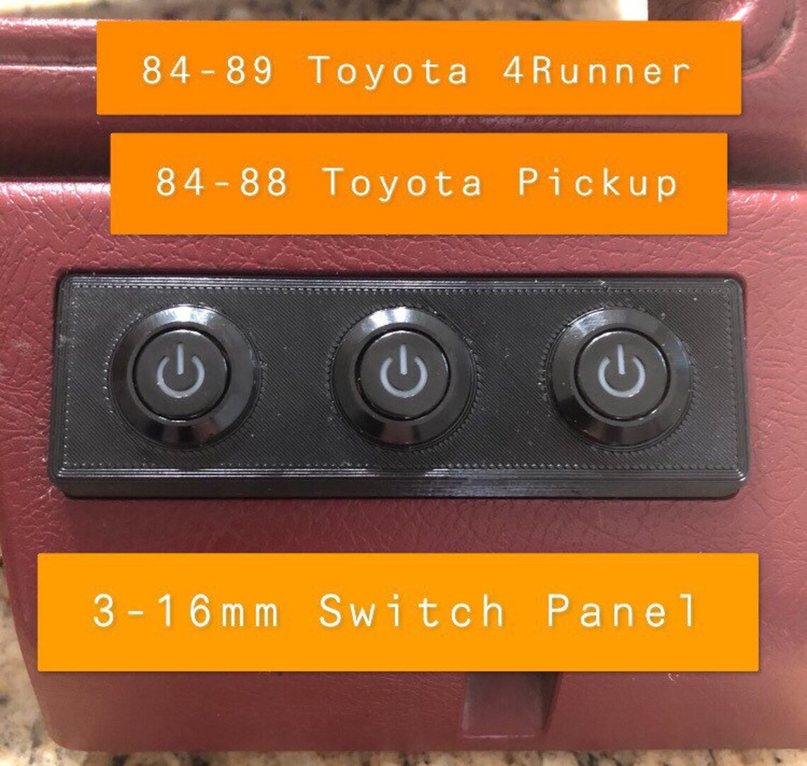 3 Slot Push Button Switch Panel Toyota Picksup 84-88 | Etsy
