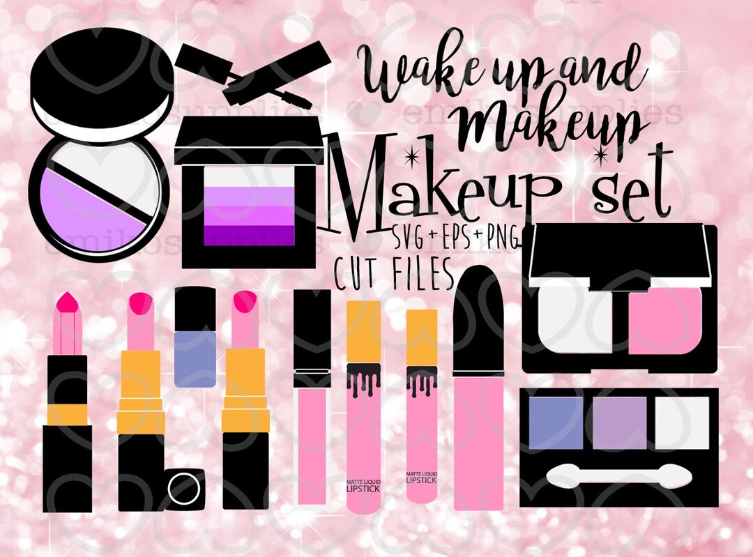 Makeup Set 4 Cut File SVG EPS JPEG Makeup Lipstick Makeup Artist - Etsy