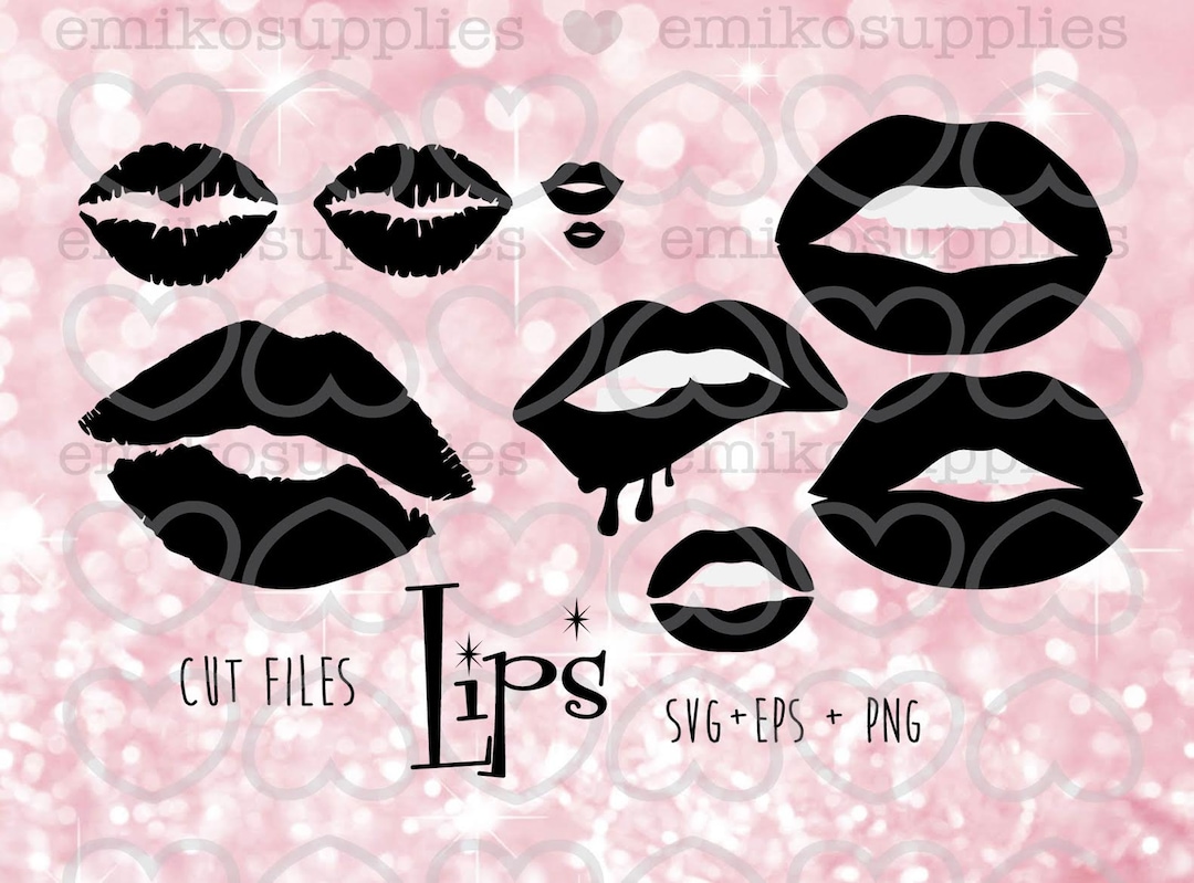 Lips Cut File SVG EPS JPEG Makeup Lipstick - Etsy