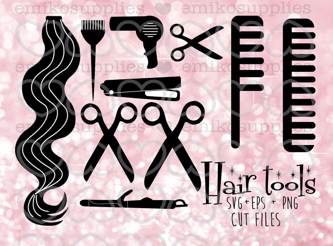Hair Tools Cut File SVG EPS JPEG Stylist Hair Stylist Barber - Etsy
