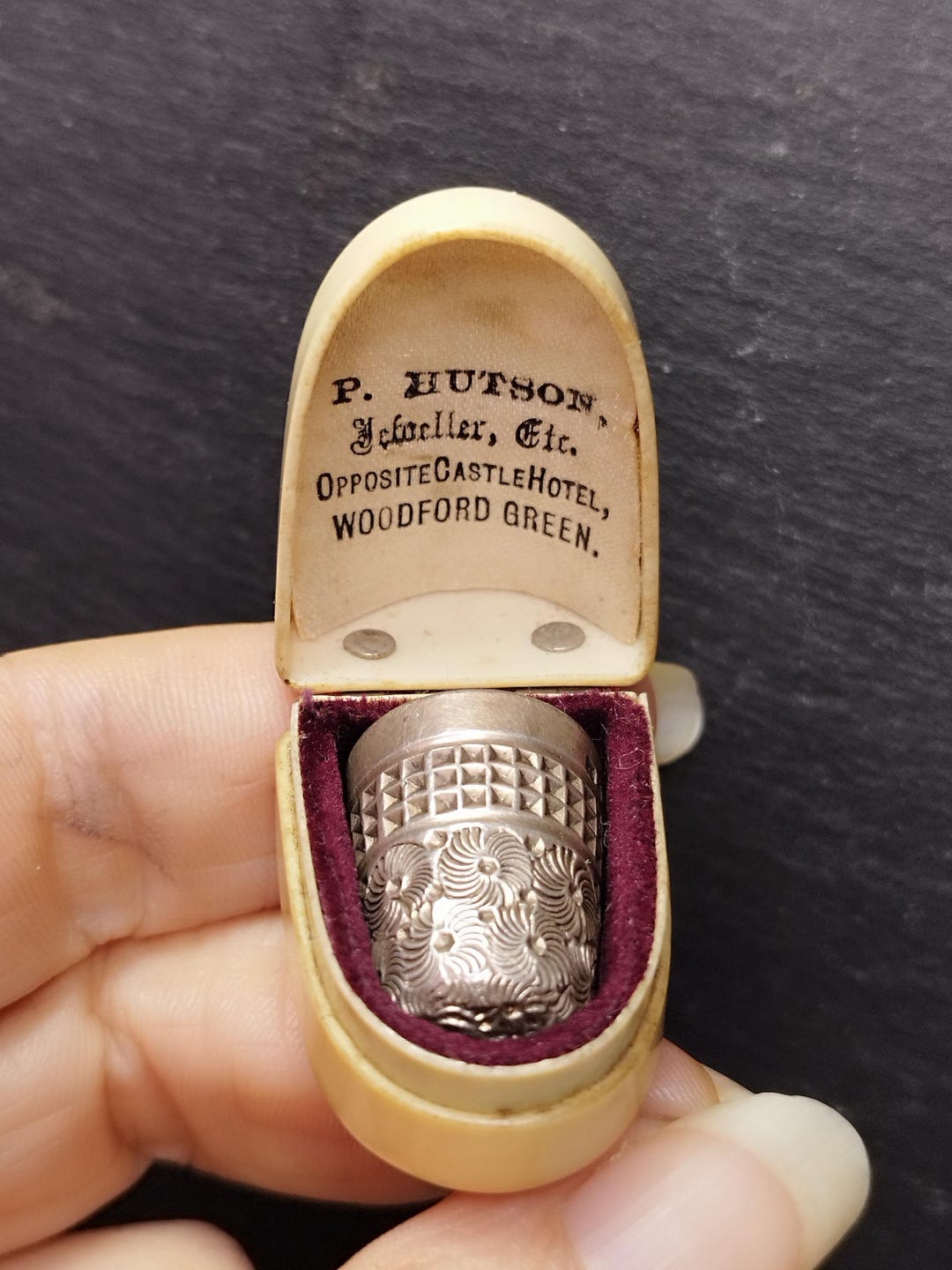 Thimble With Original Box, Vintage Victorian Sewing Accessories ...
