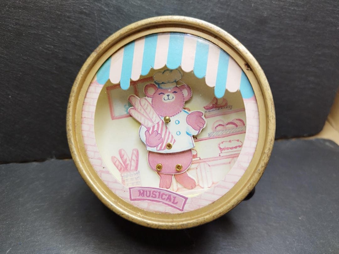 Ikecho Carillon Music Box Bear Boulangerie Vintage Music Box Japan Gift ...