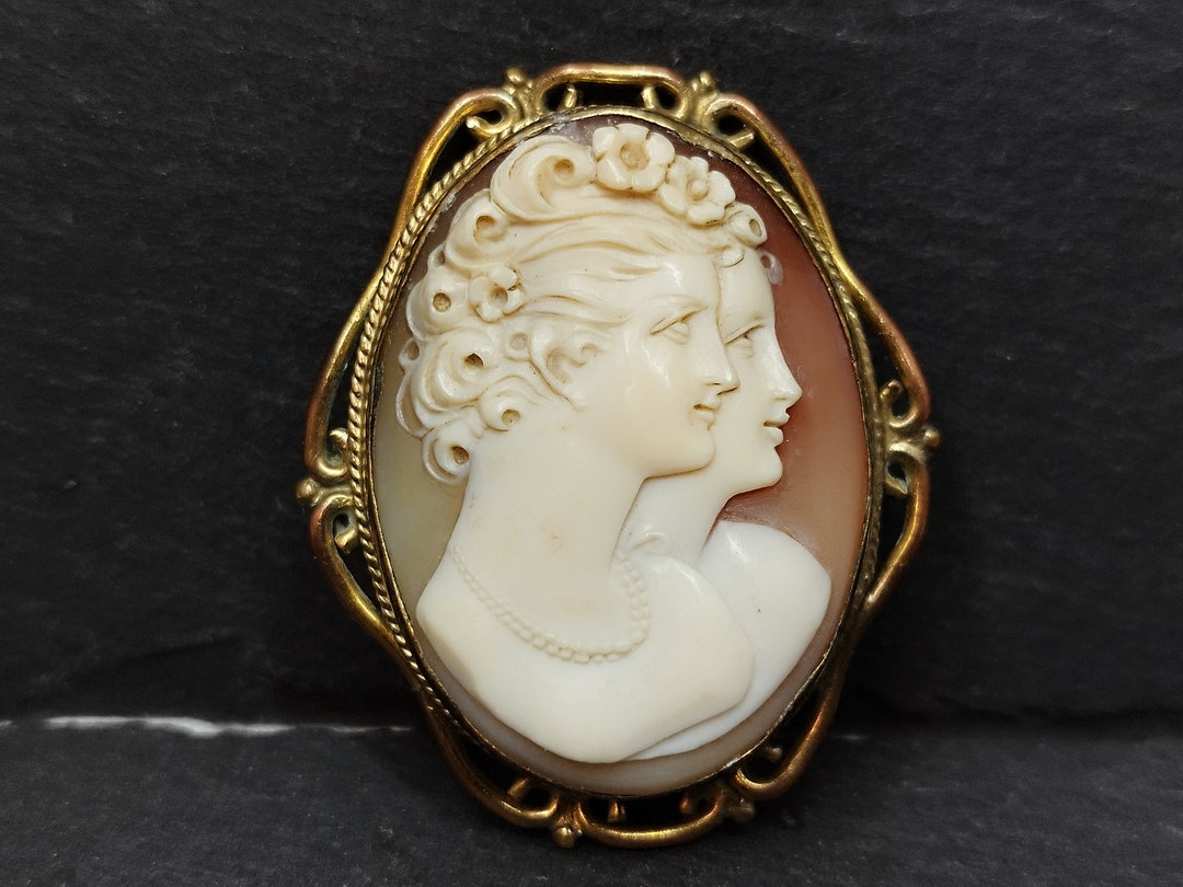 Camée broche antique double face femme époque victorienne Camée de ...