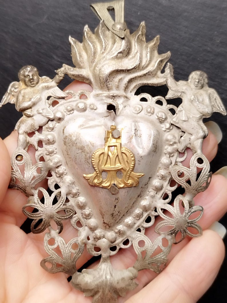 Sacred Heart Angels Ex Voto Grace Received Italy Religious Collection ...