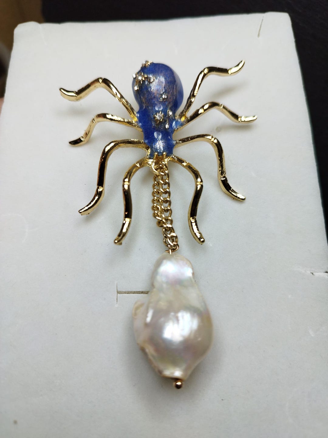 Large Baroque Pearl Spider Brooch Pendant Vintage Costume Jewelry ...