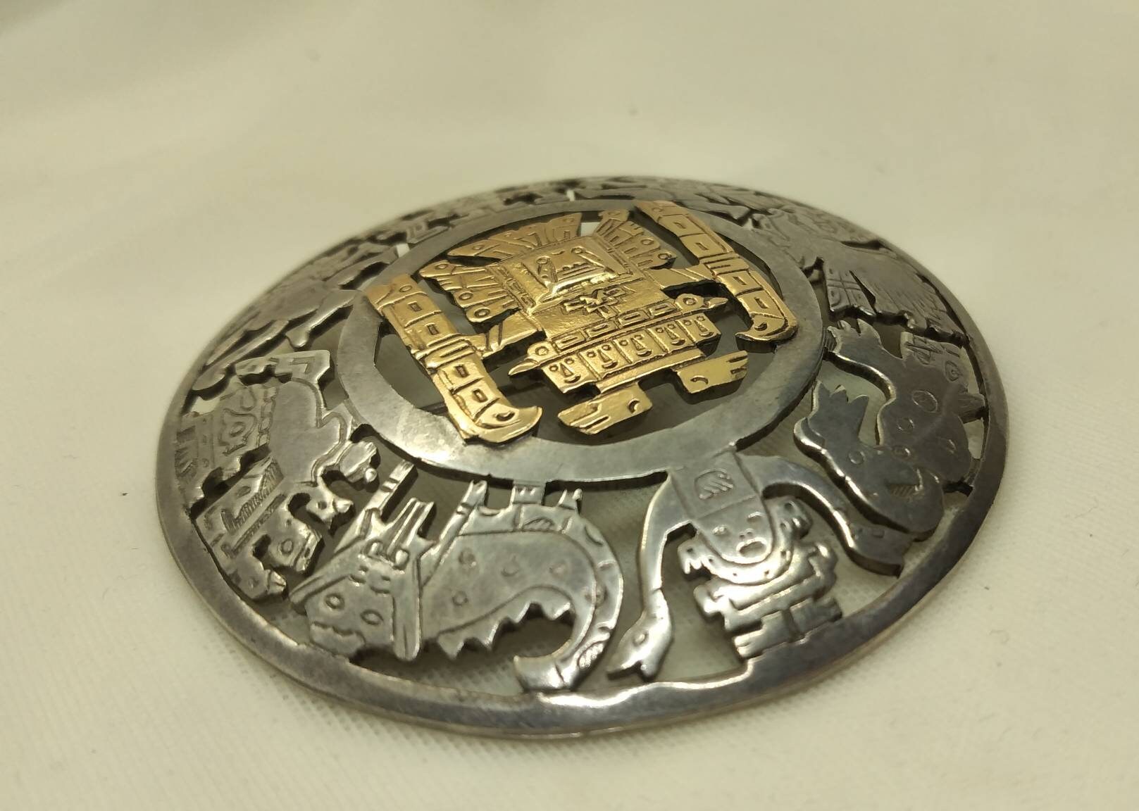 Ancient Peruvian Gold and Silver Mayan Brooch and Pendant, Ancient ...