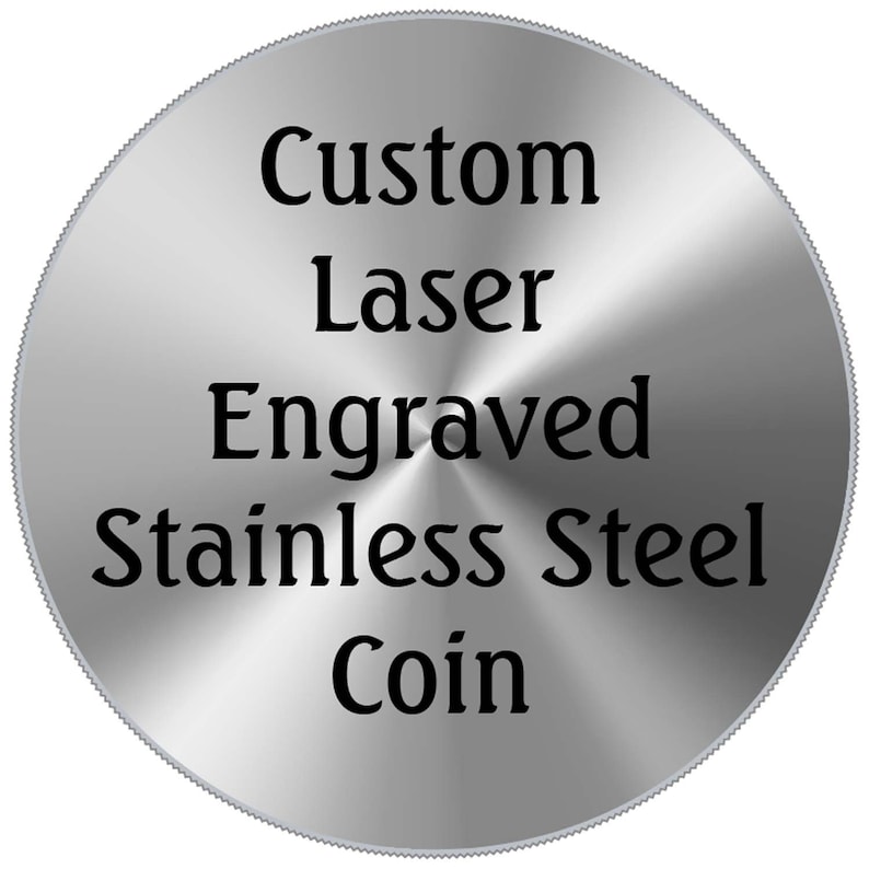 Custom Laser Engraved Stainless Steel Coin - Etsy