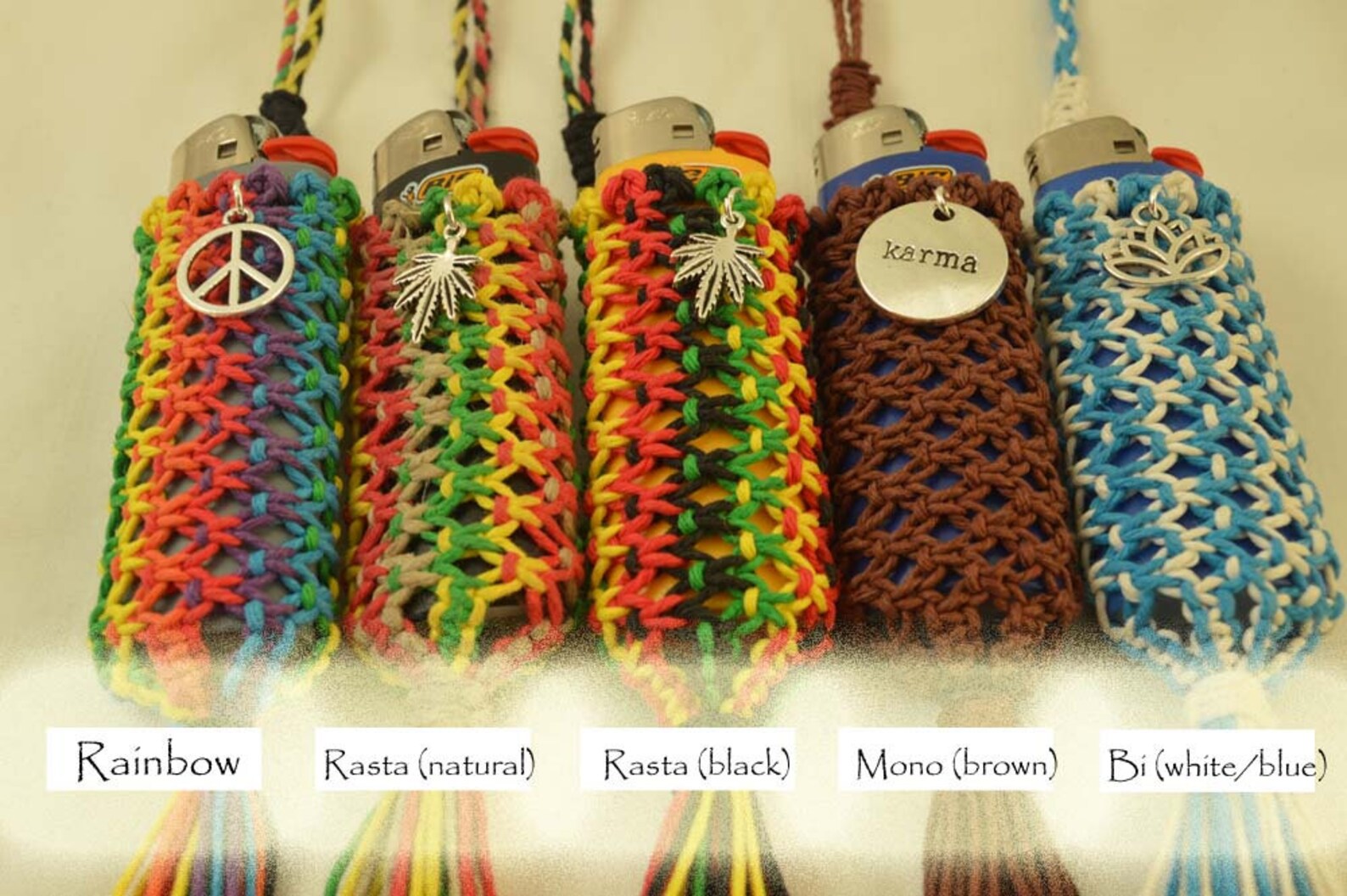 Macrame Lighter Necklace/ Bong Leash Hemp Holster Case Cover - Etsy