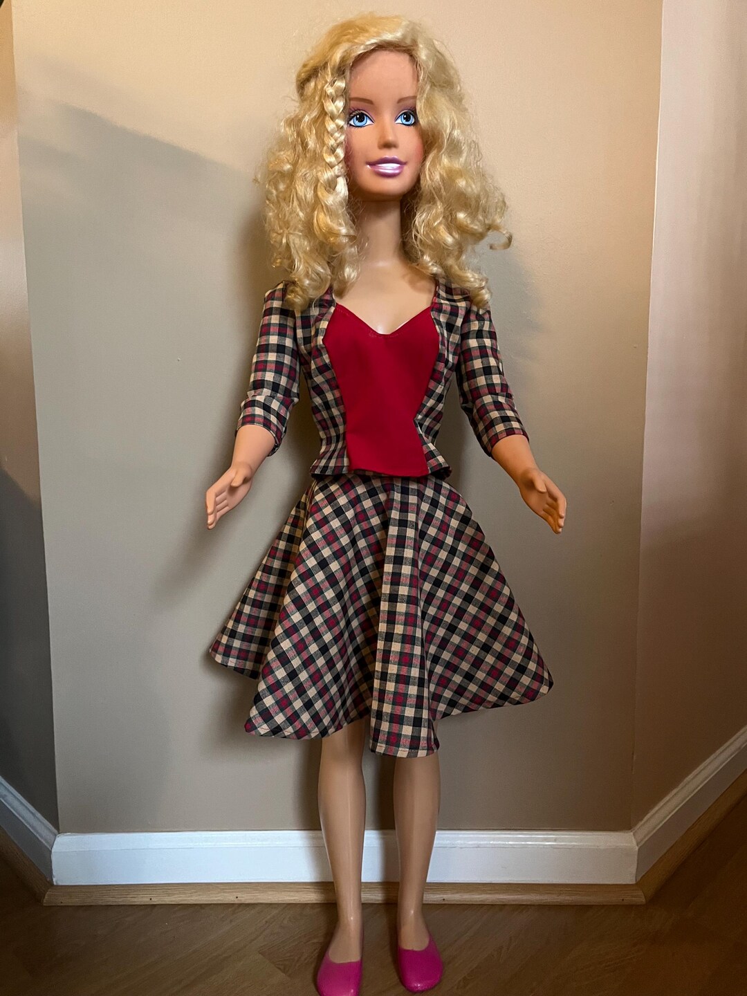 Colorful Plaid Top & Skirt Set for 36 Inch Dolls - Etsy