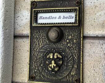 Solid Brass Doorbell Push Button with Bas Relief Lion Head in | Etsy